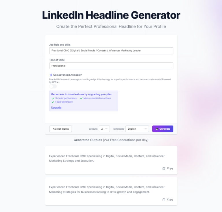 11 Compelling LinkedIn Headline Generators
