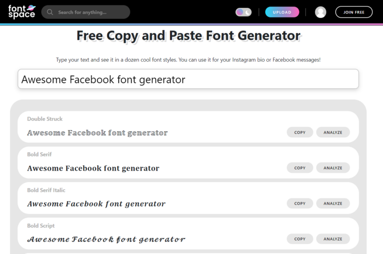 Top 15 Facebook Fonts Generators to Use on Meta