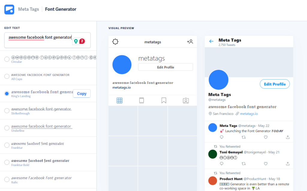 Top 15 Facebook Fonts Generators to Use on Meta