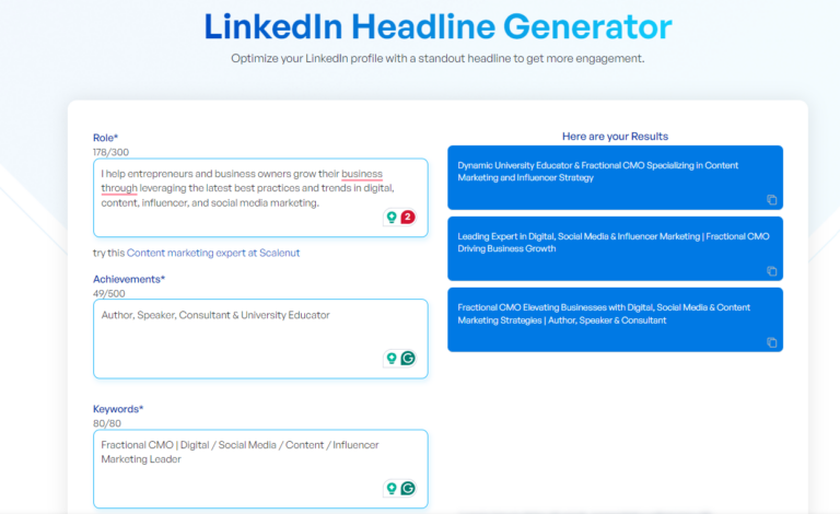 11 Compelling LinkedIn Headline Generators
