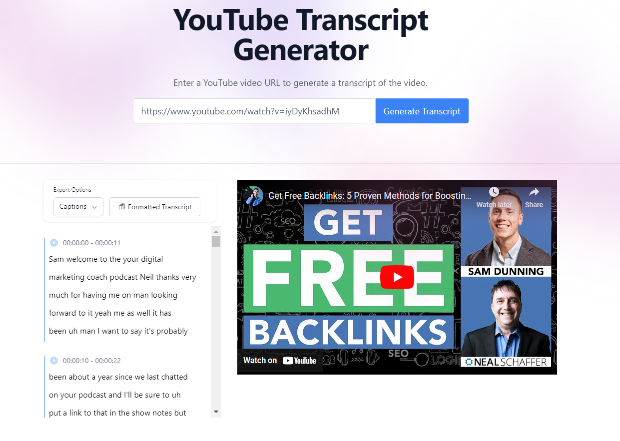 7 Simple And Free Youtube Transcript Generators