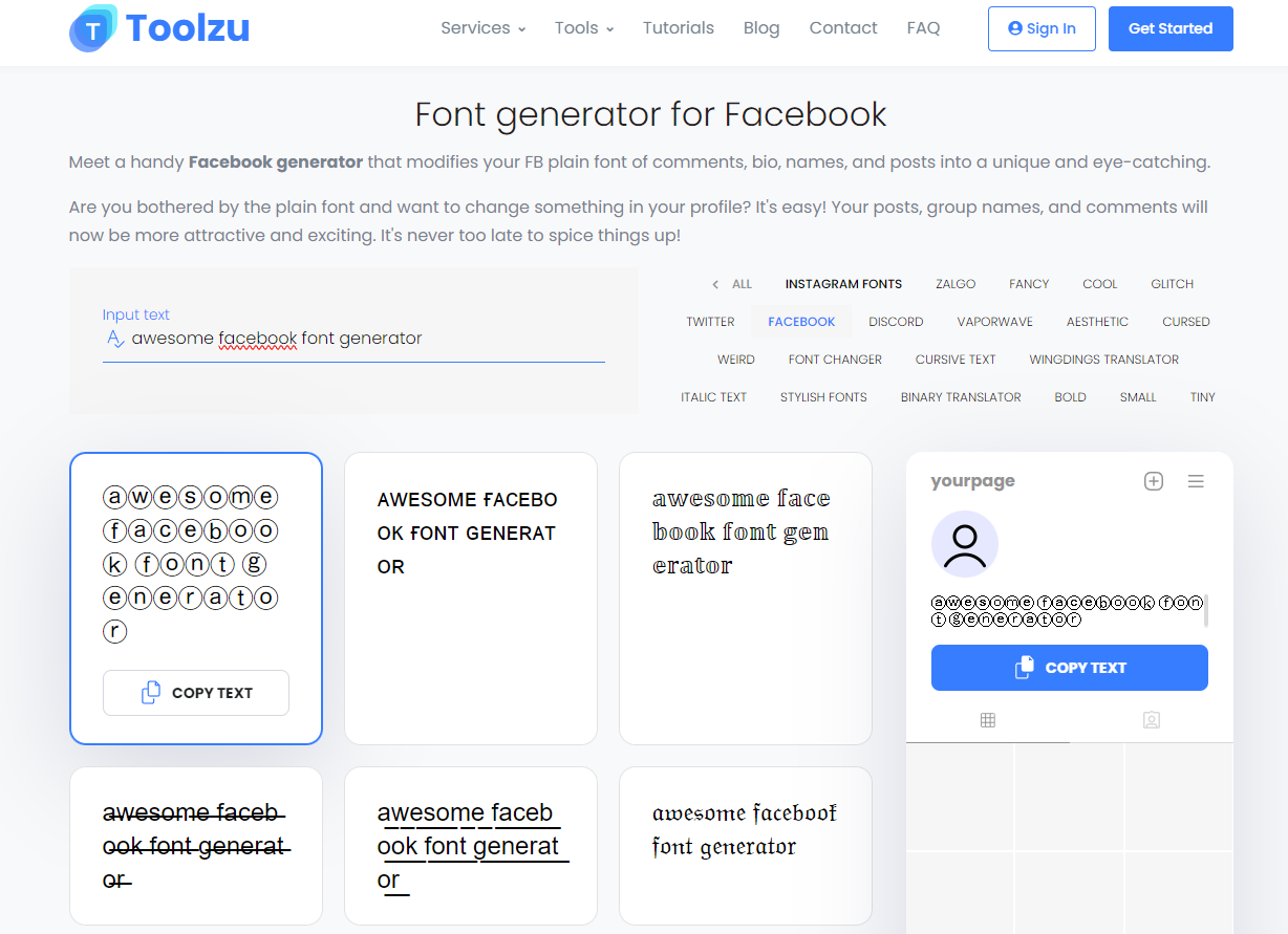 Top 15 Facebook Fonts Generators to Use on Meta