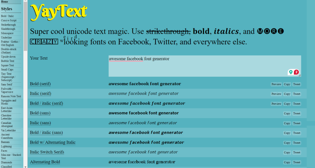 Top 15 Facebook Fonts Generators to Use on Meta